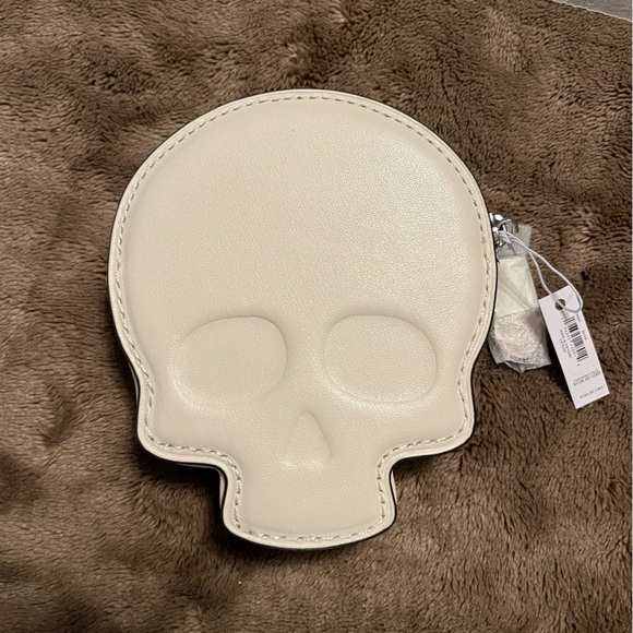 Coach | Bags | Coach Skull Coin Case Silverchalk Leather | Poshmark